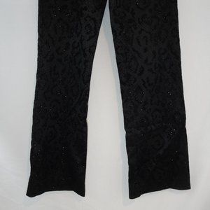Cache | Pants & Jumpsuits | Cache Pants 6 Black Raised Velvet Animal ...